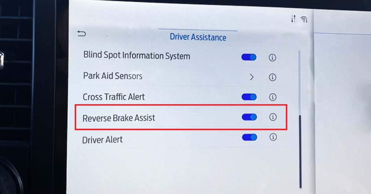 How to Enable or Disable Reverse Brake Assist on Ford F150?